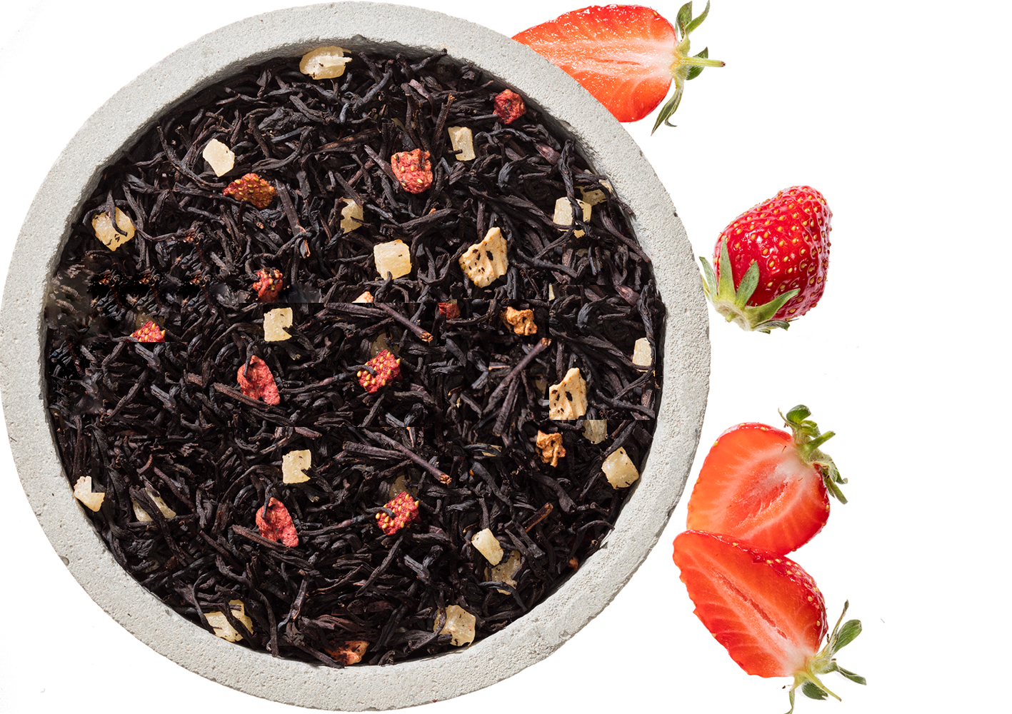 Чай TEACO черный с добавками "Клубника со сливками", 250 гр.