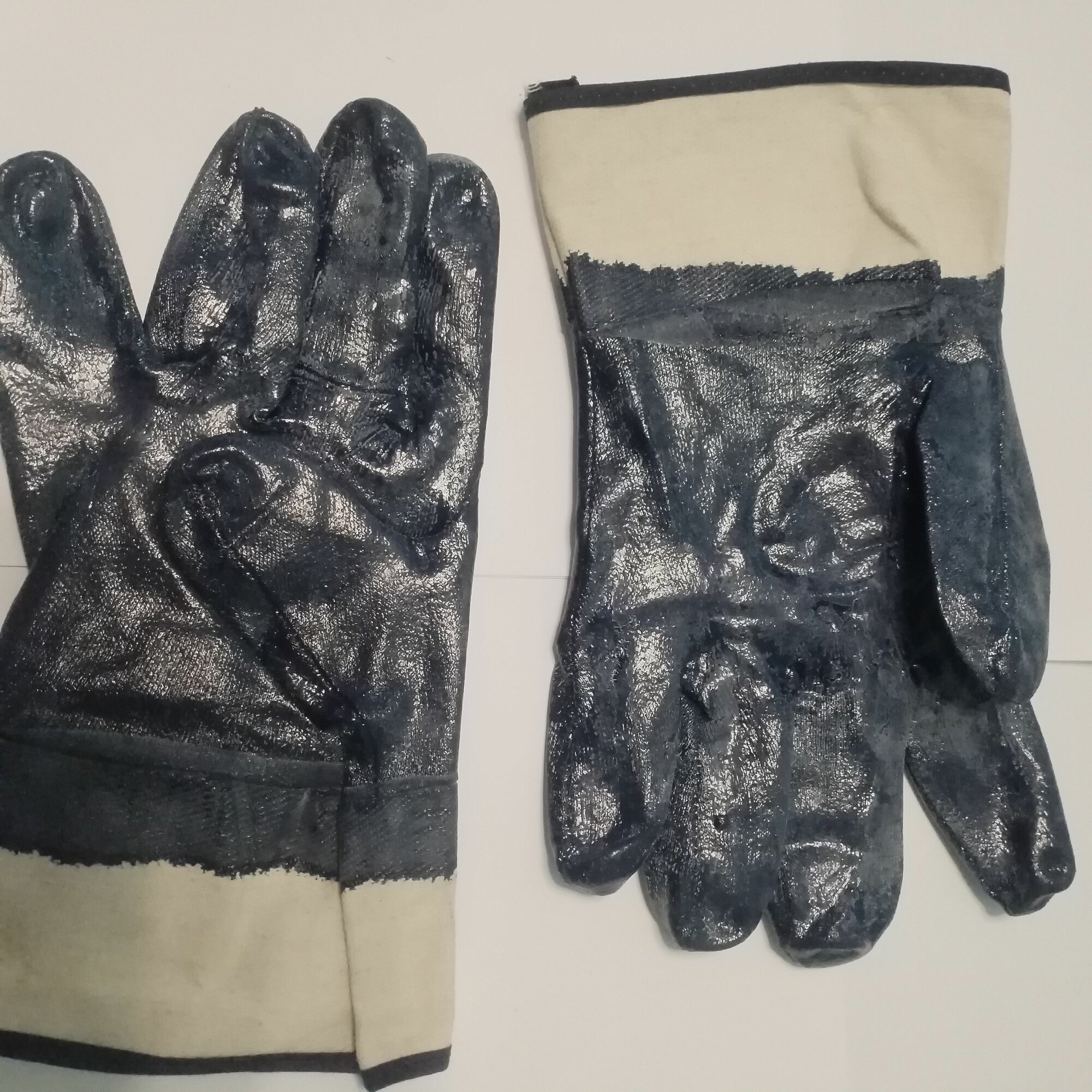 Перчатки нитриловые МБС облитые с х/б широкая манжета