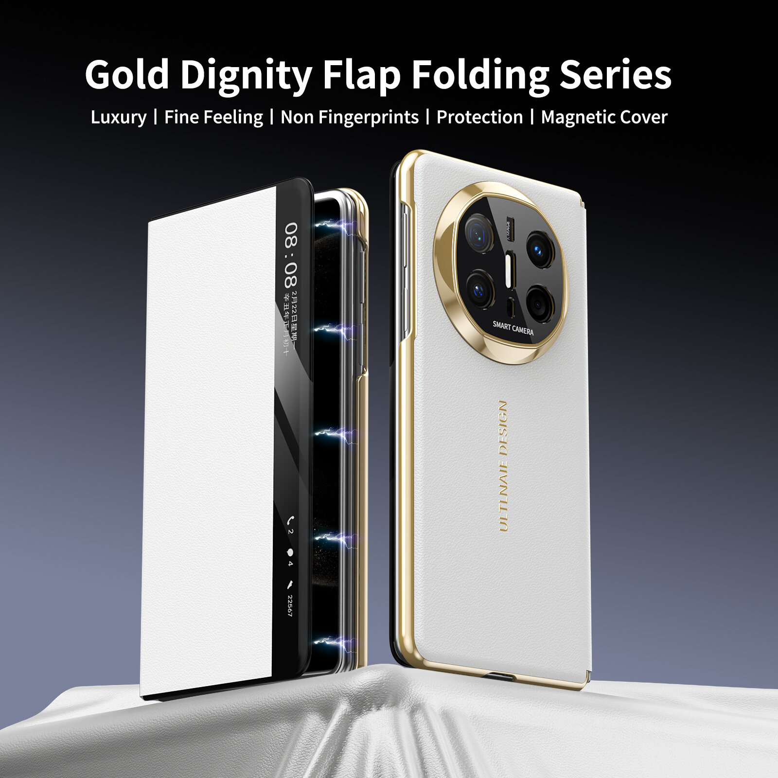 Подходит для Huawei Mate X6 / Хуавей Мейт X6 Чехол для смартфона, Складной многофункциональный кожаный футляр, Мейт X6