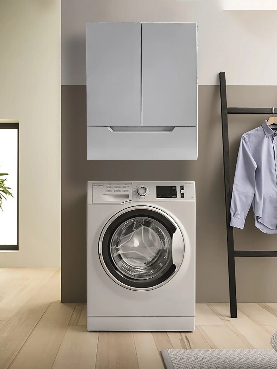 Шкаф навесной EMMY Агата 60, для ванной комнаты, белый, с дверками с доводчиком