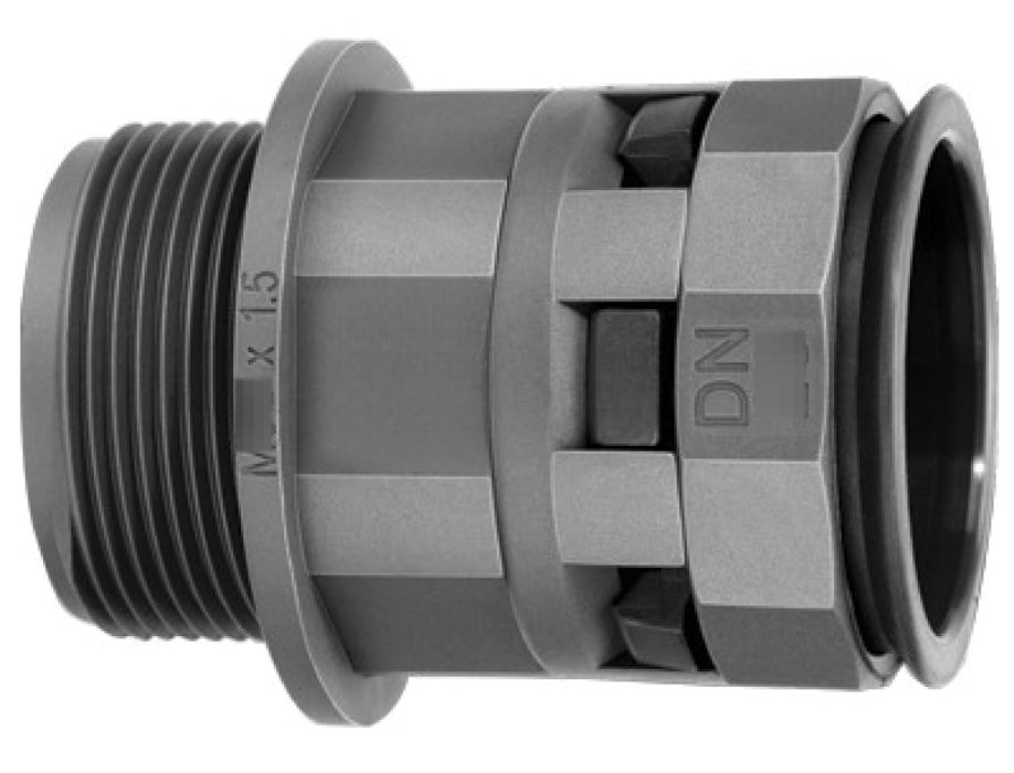 Кабельный ввод DKC / ДКС муфта труба-коробка, полиамид, черный, M25x1.5, 17мм, IP65 / электрика