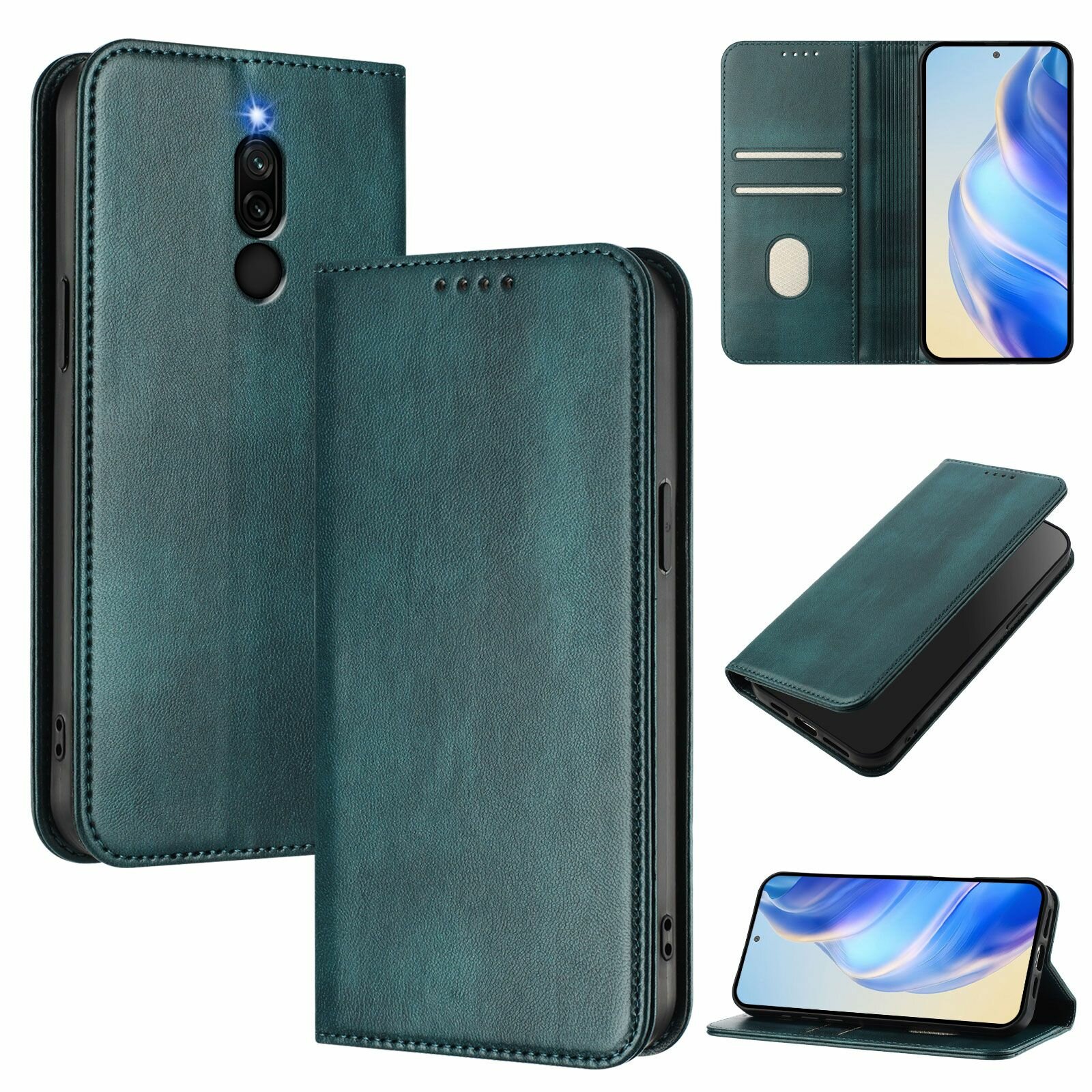 Кожаный чехол-книжка для Xiaomi Redmi 8/Redmi 8A( Редми 8, Редми 8A)с отделениями для карт и кошельком, Функция блокировки RFID