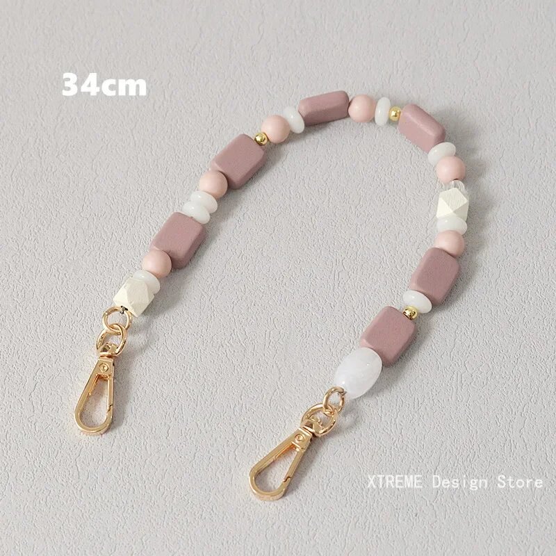 Новый женский аксессуар для сумки, красочные деревянные бусины из смолы, часть браслета ручной 4