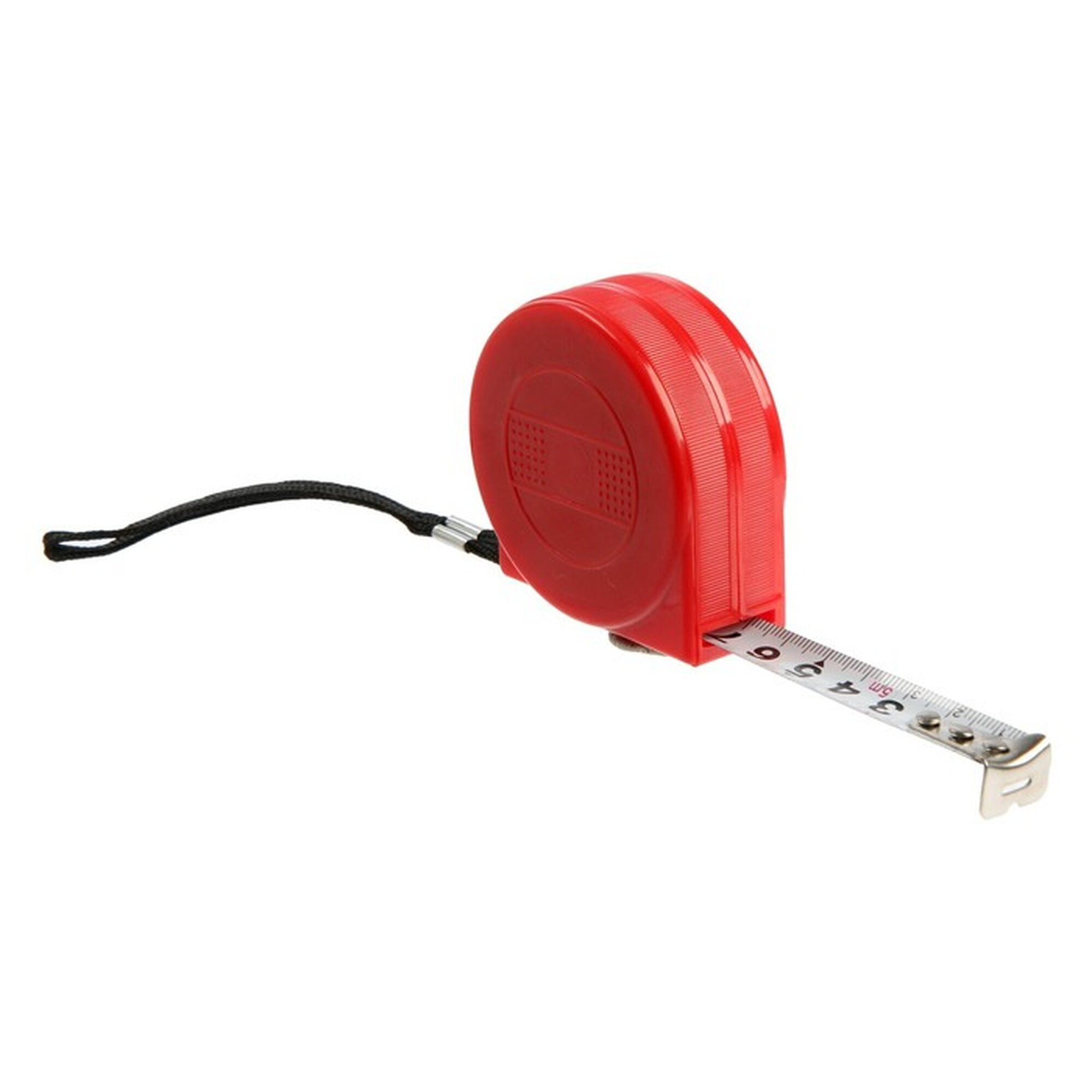 Рулетка ЛОМ промо, пластиковый корпус, 5 м х 12 мм, 1 шт, красный