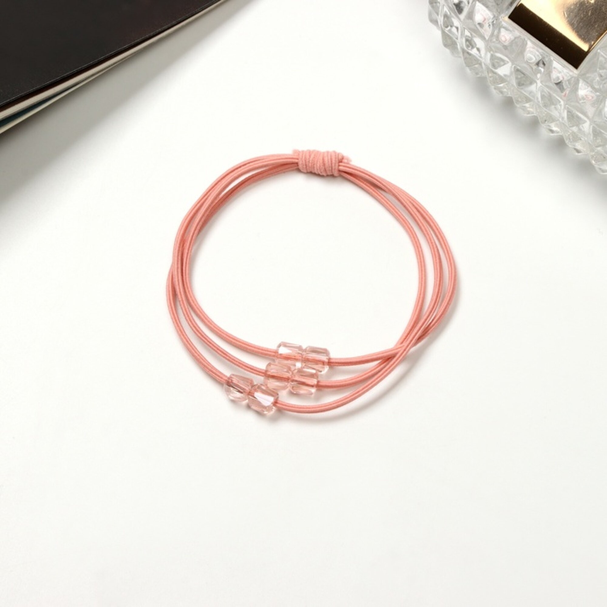 Резинка для волос Сима-ленд "Дайси", декорированная, со стразами, 5 см