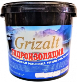 Гидроизоляция Готовая Grizalt БС-332 10кг Полиакриловая, Эластичная, Бесшовная / Гризальт.
