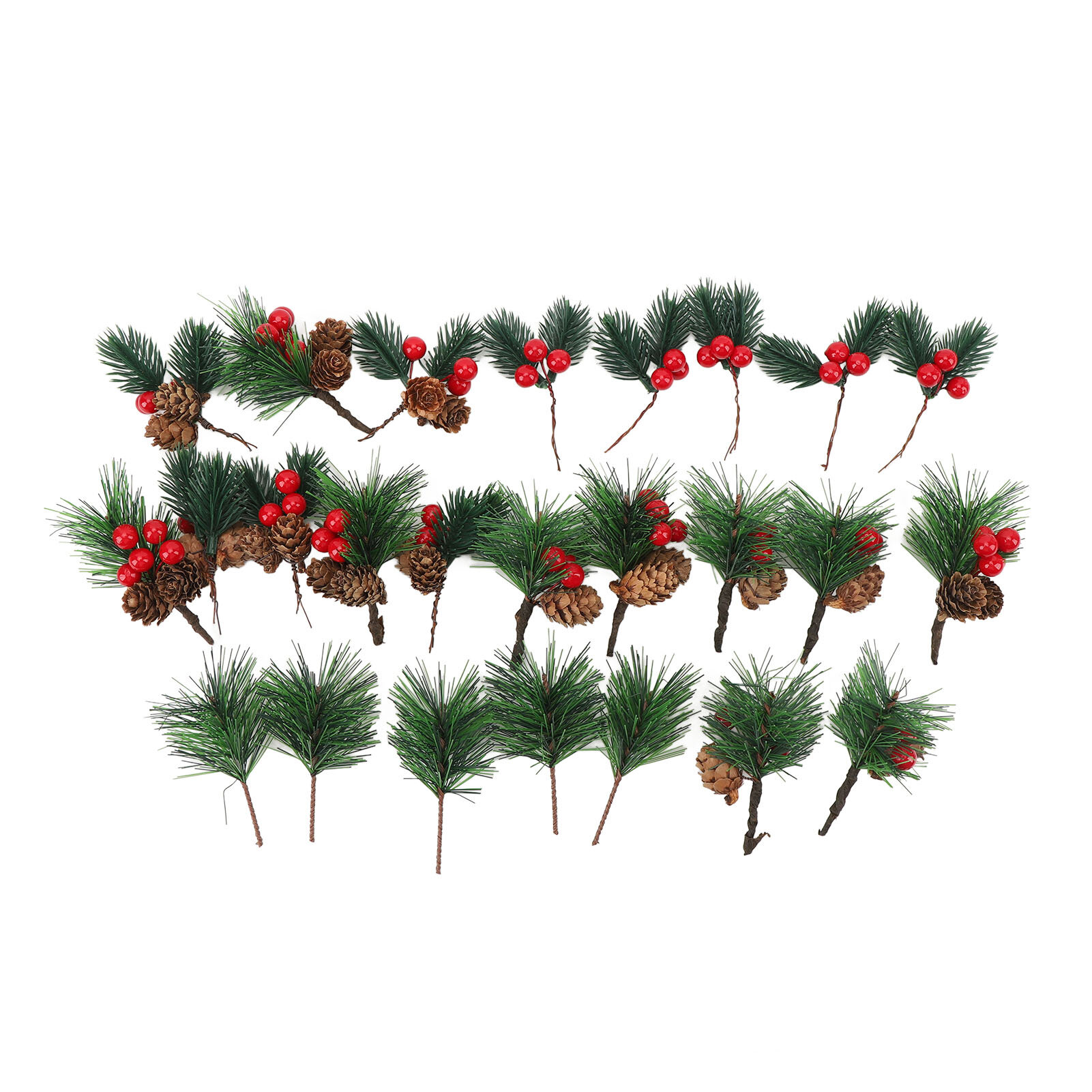 25 шт. искусственные сосновые пики многофункциональные рождественские декоративные ягоды сосновые шишки ветки