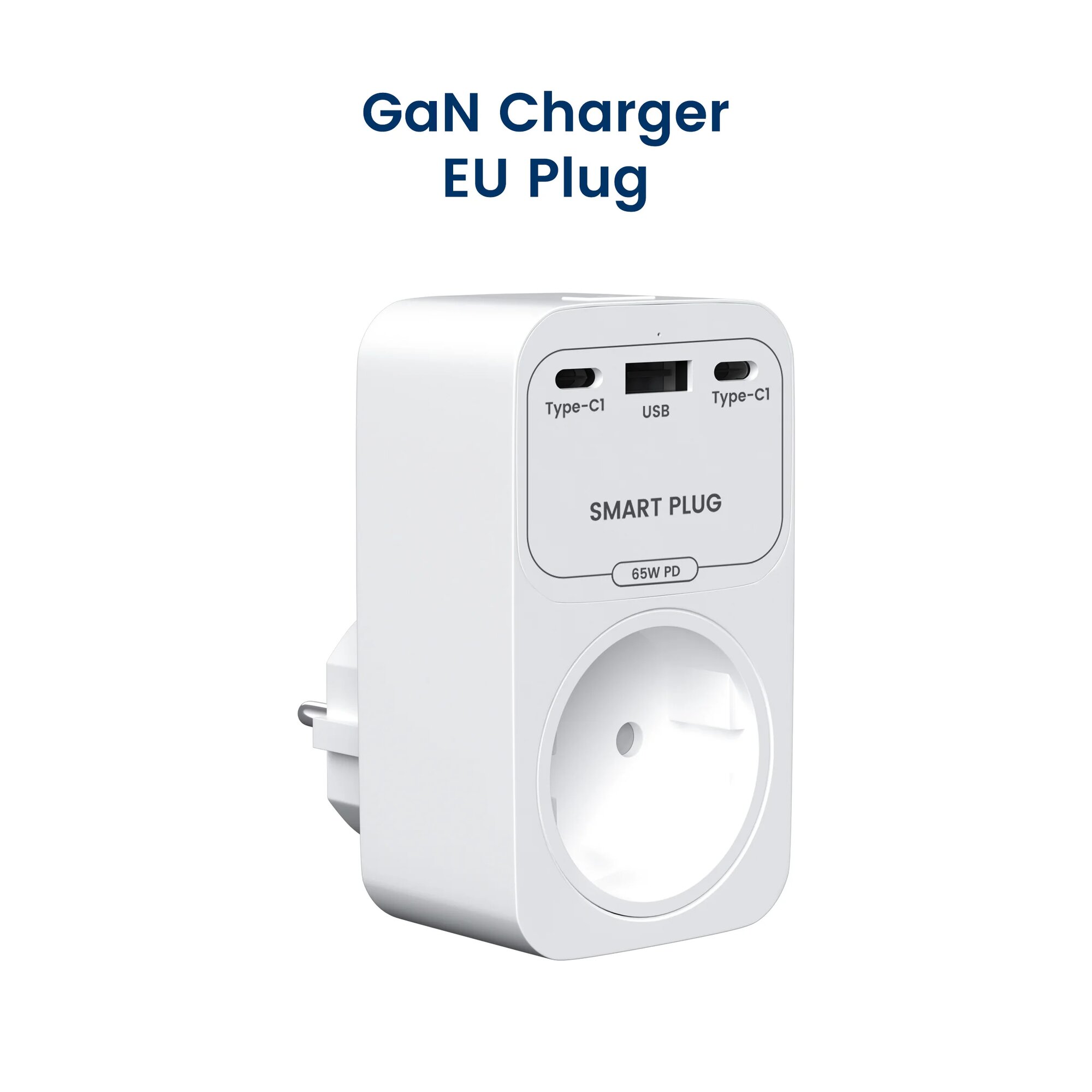 GaN Charger EU Plug, умная розетка 65W