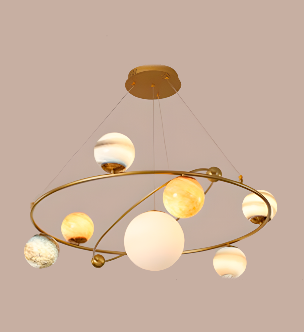 Стильная светодиодная потолочная Люстра Планеты Блуждающая Земля, 7 плафонов, трехцветная, G9