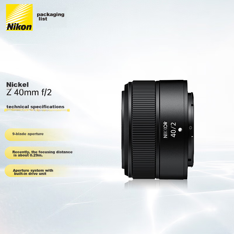 Nikon Z 40mm F/2 Full-Frame Mirrorless Prime Lens, Nikon Lens, Portrait/street Photography