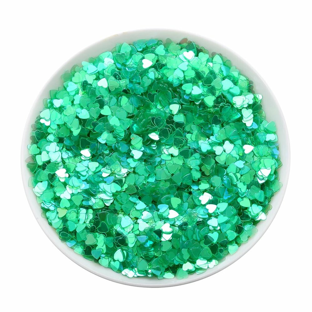 Блестки AGCFABS для эпоксидной смолы Heart D Green 10г