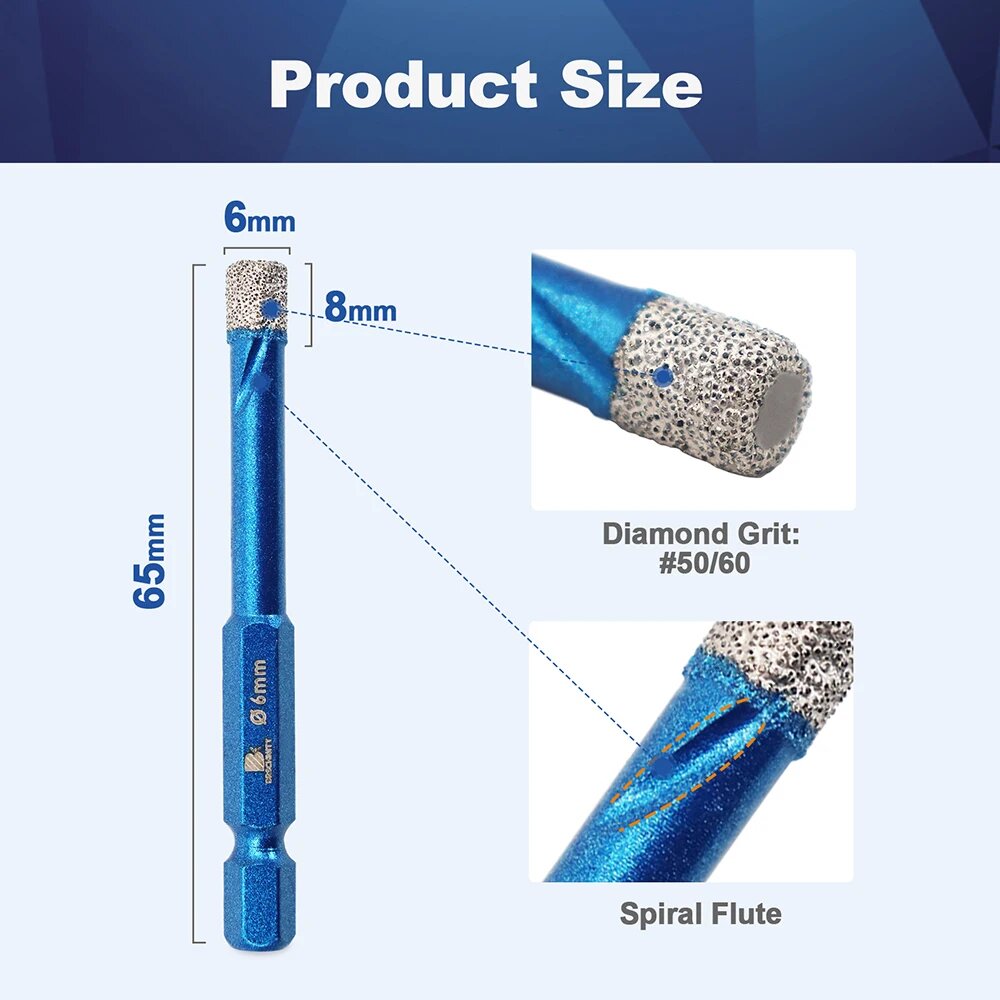 Сверла BRSCHNITT для камня 6/8/10/12/14 мм 6mm