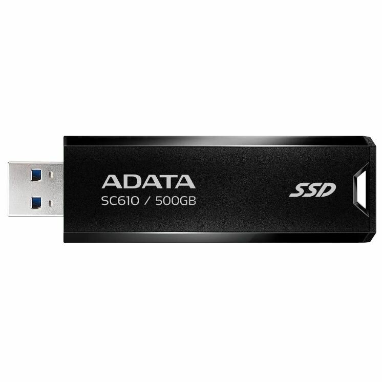 500 ГБ Внешний SSD ADATA SC610 (SC610-500G-CBK/RD) черный - USB 3.2 Gen2 Type-A, чтение - 550 Мб/с, запись - 500 Мб/с