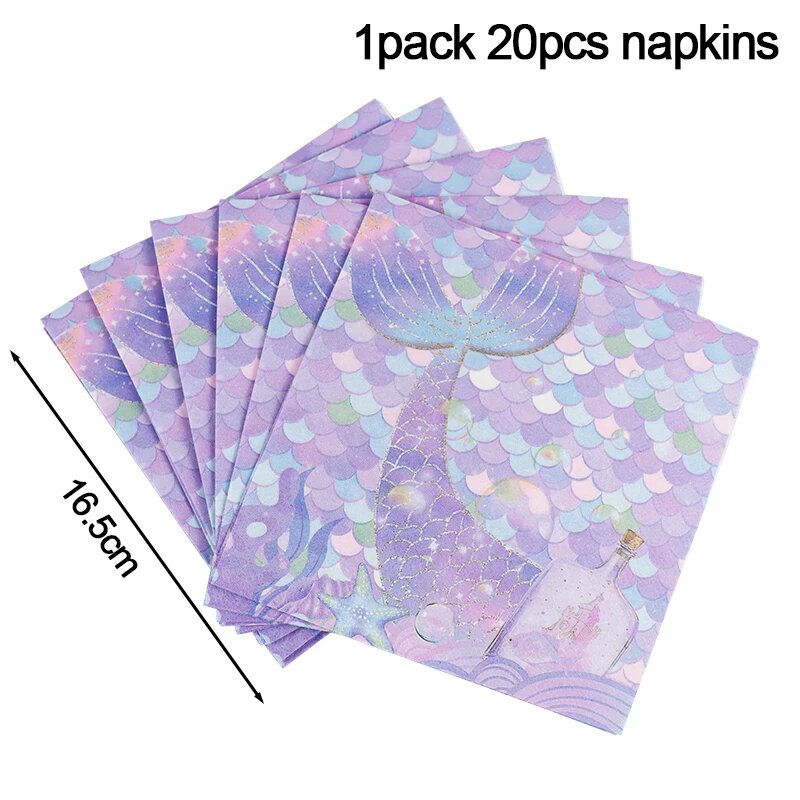 Набор одноразовой посуды Русалочка 1pack napkins