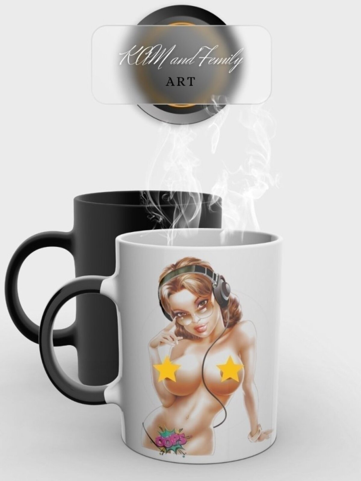 Кружка 18+ хамелеон подарочная мужская с девушкой (керамическая с термотрансферным принтом)