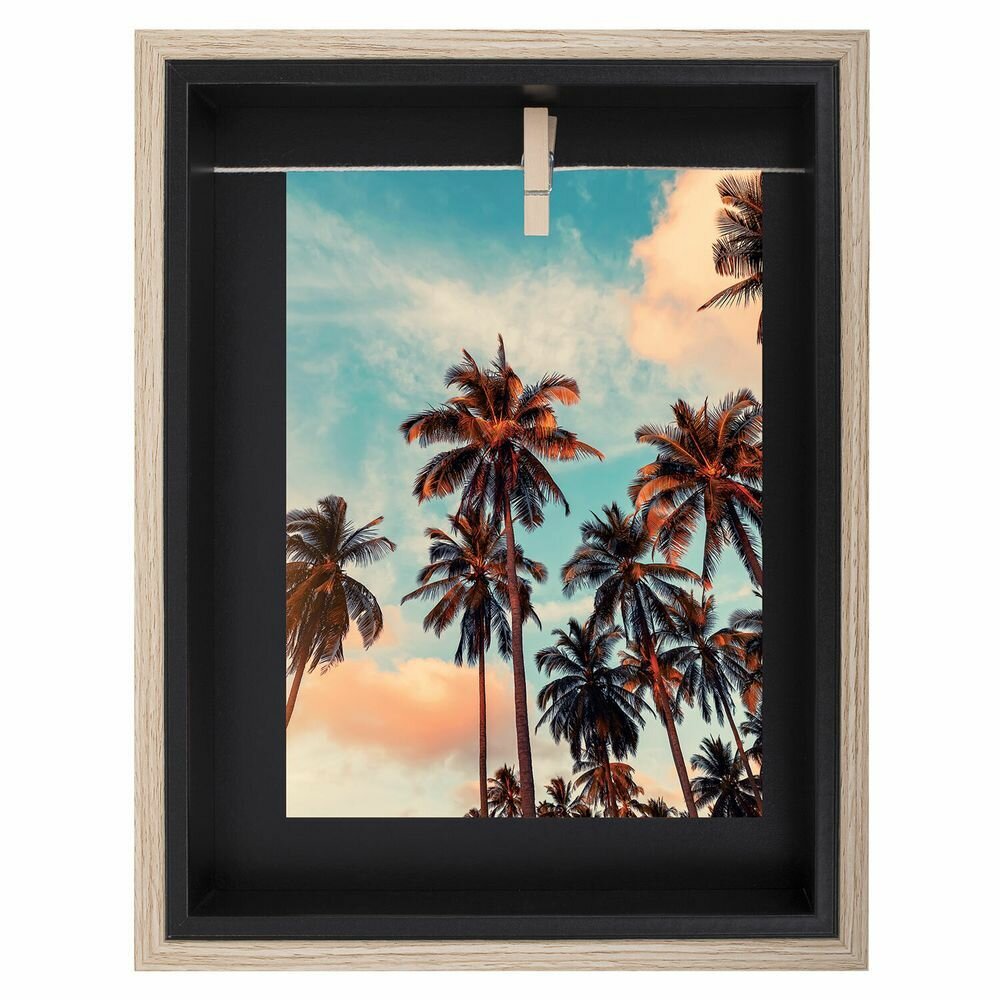 Рамка из МДФ BRAUBERG LOFT BLACK BOX, фото 13х18 см, с прищепкой, 20х25 см