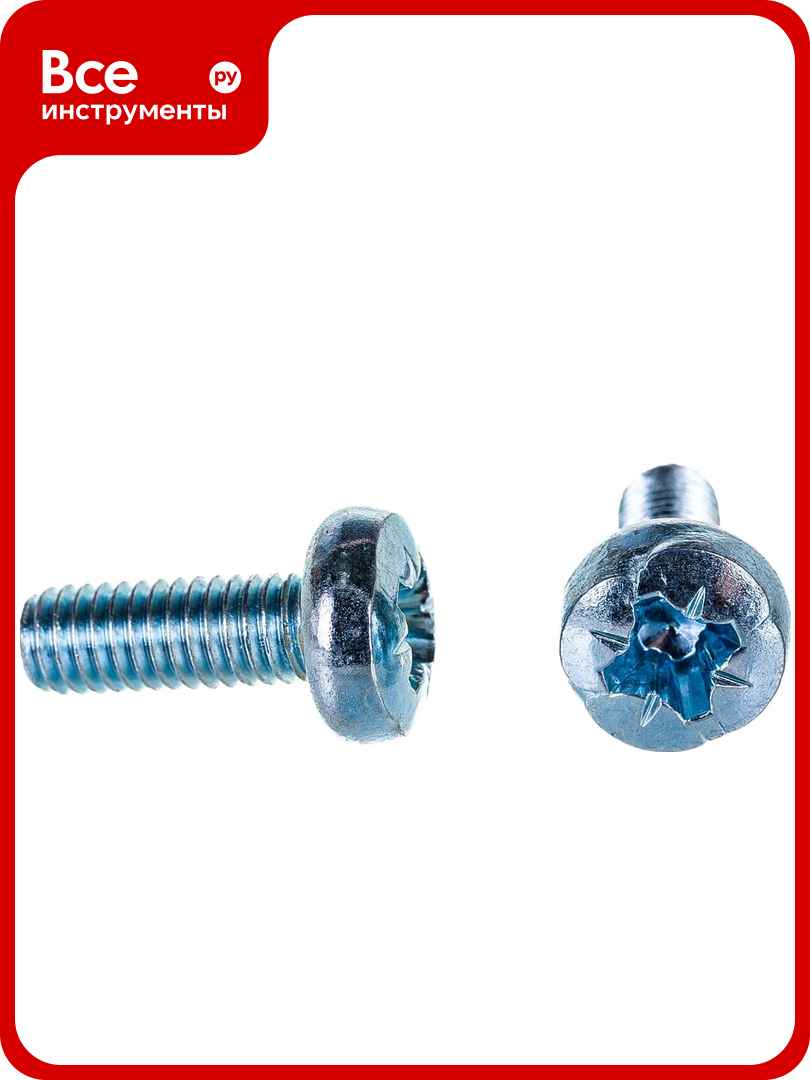 Винт Tech-Krep/Zitar DIN7985 с полукруглой головкой, оцинкованный М6х16 12 шт - пакет 126580