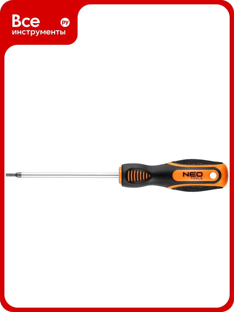 Отвертка NEO Tools Torx T10 x 100 мм 04-186, прочной хромованадиевой стали, устойчива