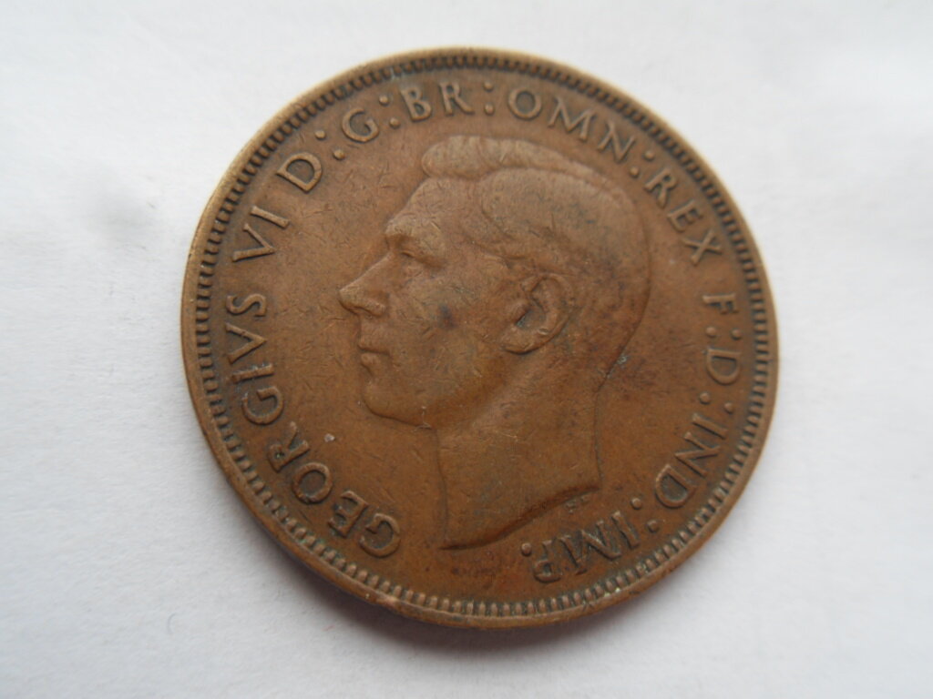 Великобритания 1 пенни, 1945 Бронза /коричневый цвет/