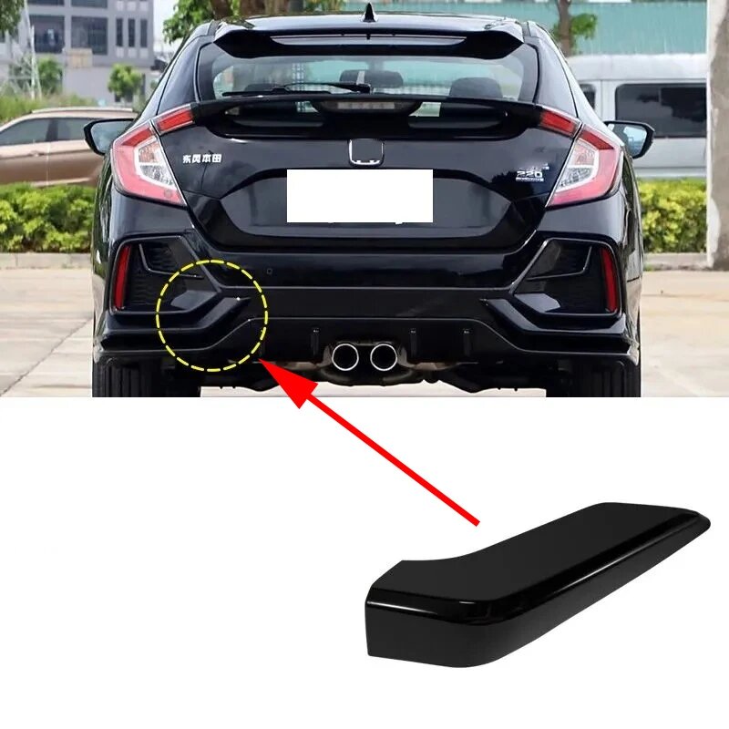 Автоматический задний бампер, фаркоп, крышка для Honda Civic 2016 2017 2018 2019 2020 2021, хэтчбек 10-го поколения FK4 FK7 Black