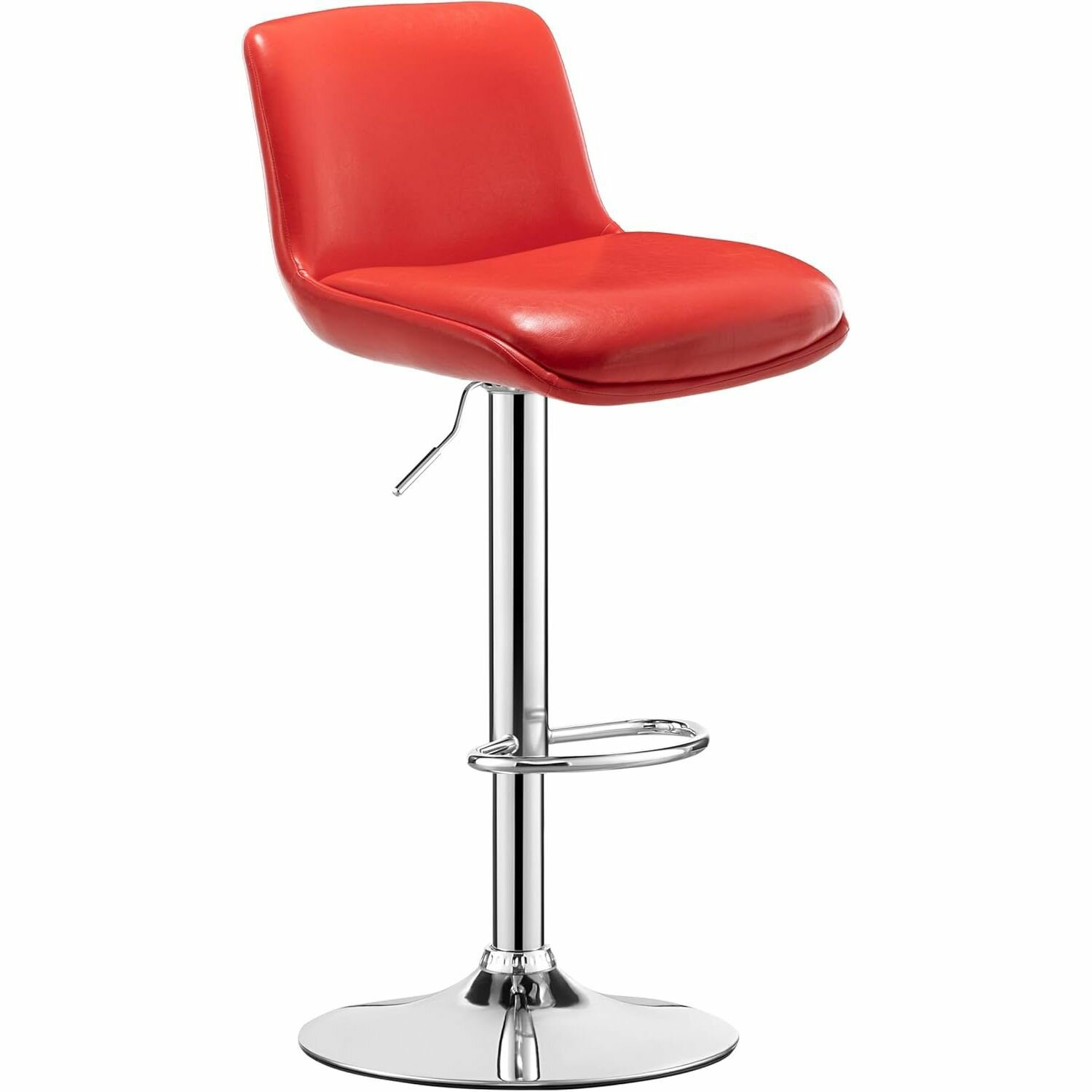 Современный вращающийся стул с мягкой обивкой и спинкой, подходящий для баров и стоек, регулируемая высота