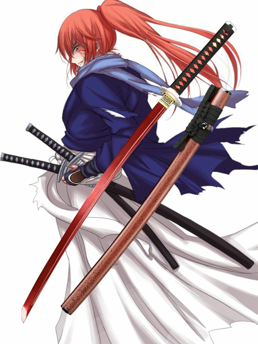 Катана, катана Металлическая, Ценные сувениры, Ручная ковка, ретро, Дамасская сталь,103 см, жесткость 55 HRC