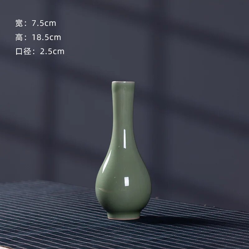 Longquan Celadon Guanyin бутылка для очистки воды, керамический цветочный горшок, Новый Китайская традиция стиль, аксессуары для дома, C 2.5X7.5X18.5CM