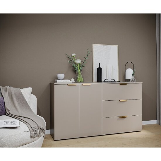 Комод Ориноко Голд Бостон 2 дверки+3 ящика 1602х890х403(Глиняный Серый)