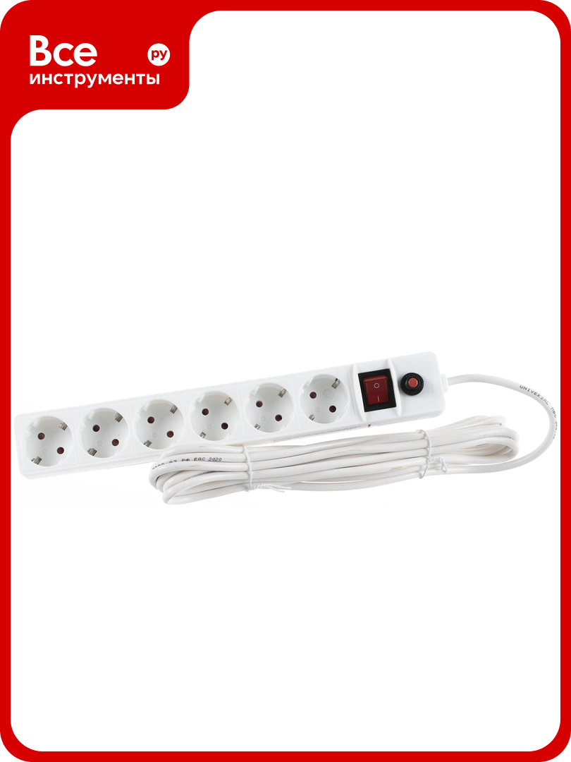 Сетевой фильтр UNIVersal 5м 967U-3005, Колодка изготовлена из полипропилена с добавлением антипирена