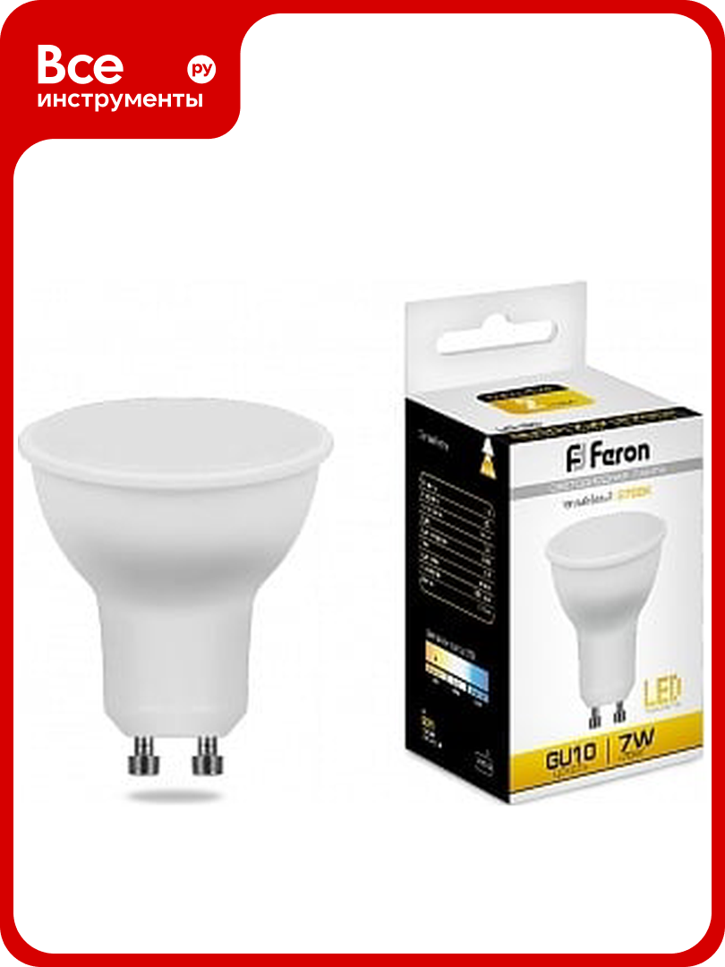 Светодиодная лампа FERON 80LED 7W 230V GU10 2700K, LB-26 25289