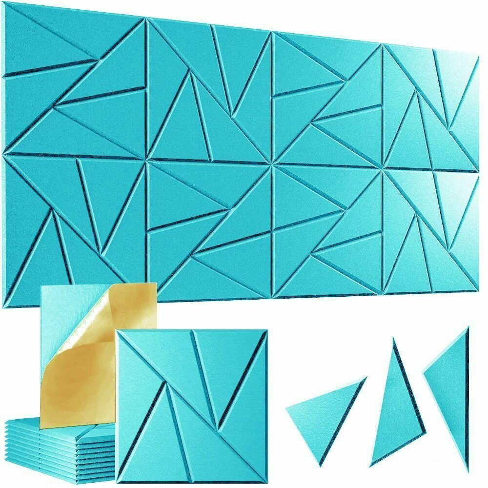 12листа Полиэфирное волокно высокой плотности Звукоизоляционная панель 30x30x0.9cm