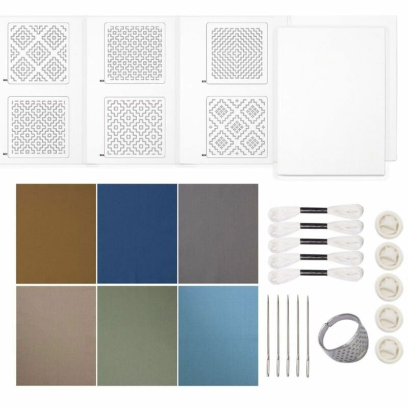 Водорастворимый однотонный материал для ручной вышивки шипами-комбинация B