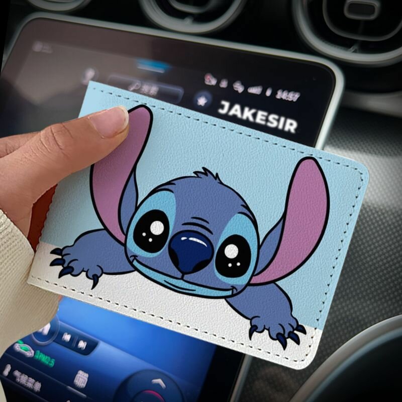 Чехол для водительских прав Стич и Лило на 4 отделения для карт