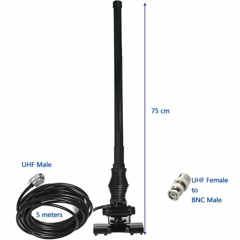 UHF антенна для авто с кабелем, комплект для установки на радиостанцию