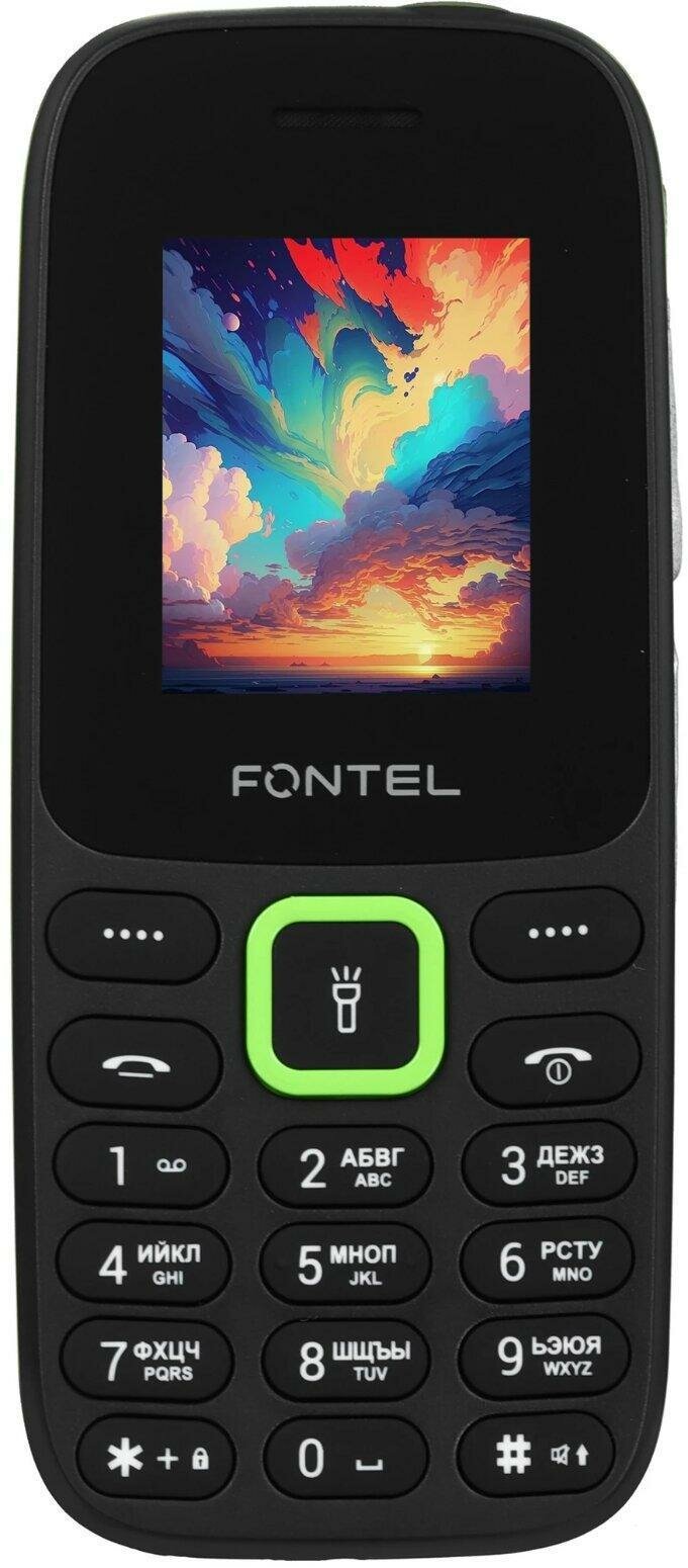 Мобильный телефон Fontel FP200 Черно-зеленый 2 sim 1.77″ Цветной TFT GSM 600 mAh