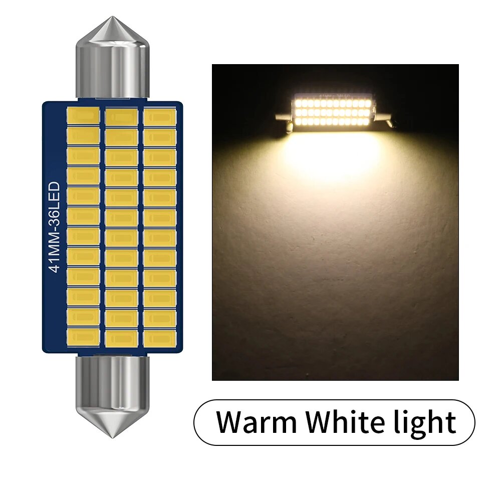 2 шт. LED Festoon 41 мм, теплый белый