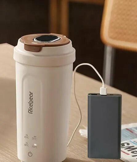 Термокружка "Матермос", USB-подогрев, цвет коричневый, 0,45л