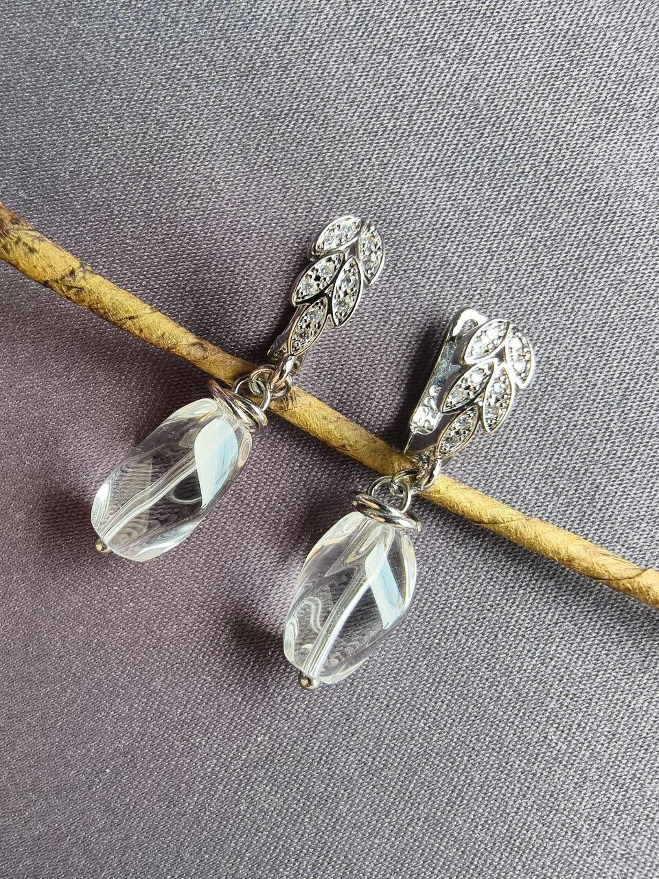 Серьги, горный хрусталь