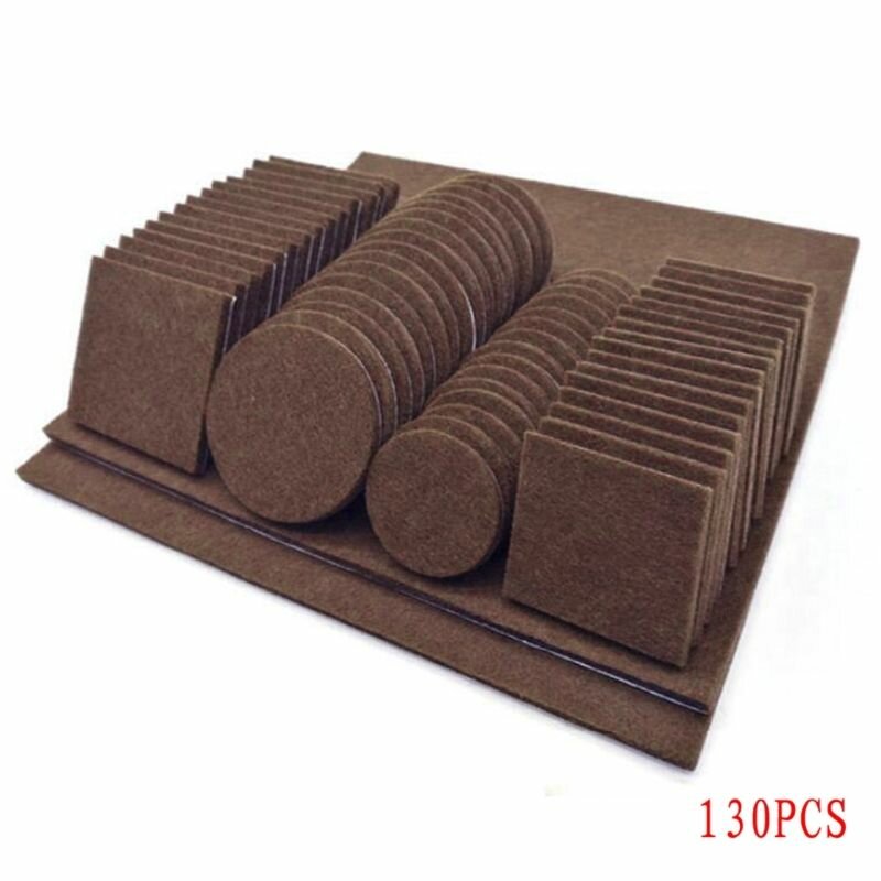 Войлочные самоклеящиеся коврики для столов и стульев-130 штук-темно-коричневый