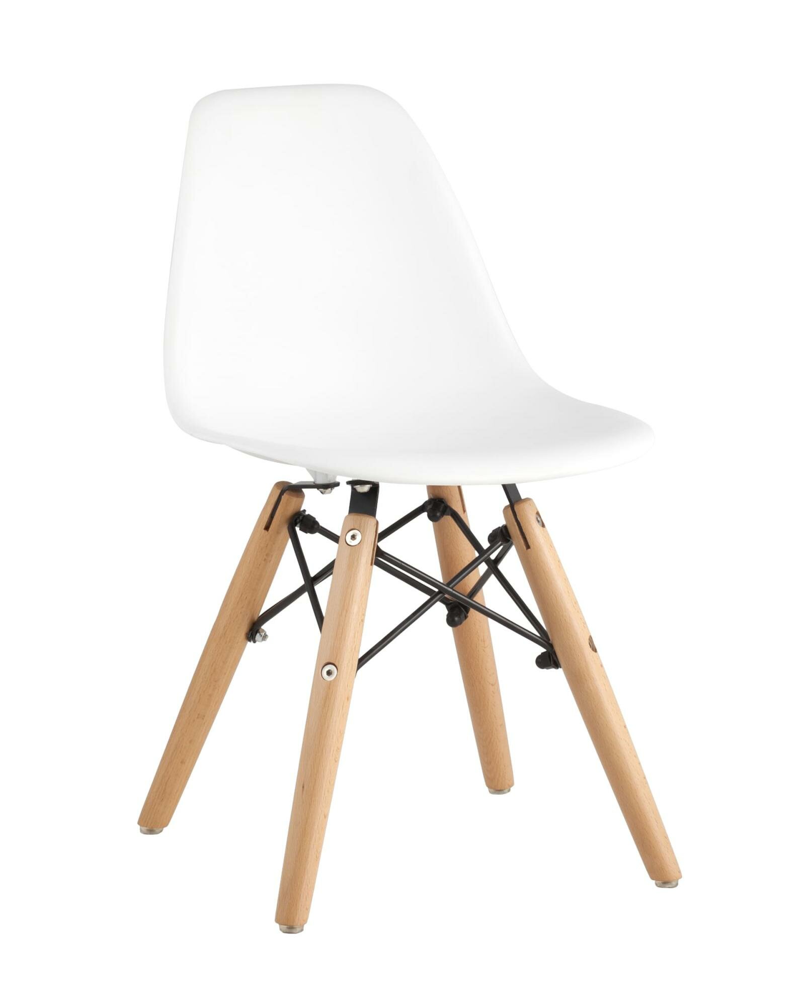 Стул Eames DSW STOOL GROUP белый, пластик, дерево, твердое сиденье, без подлокотников