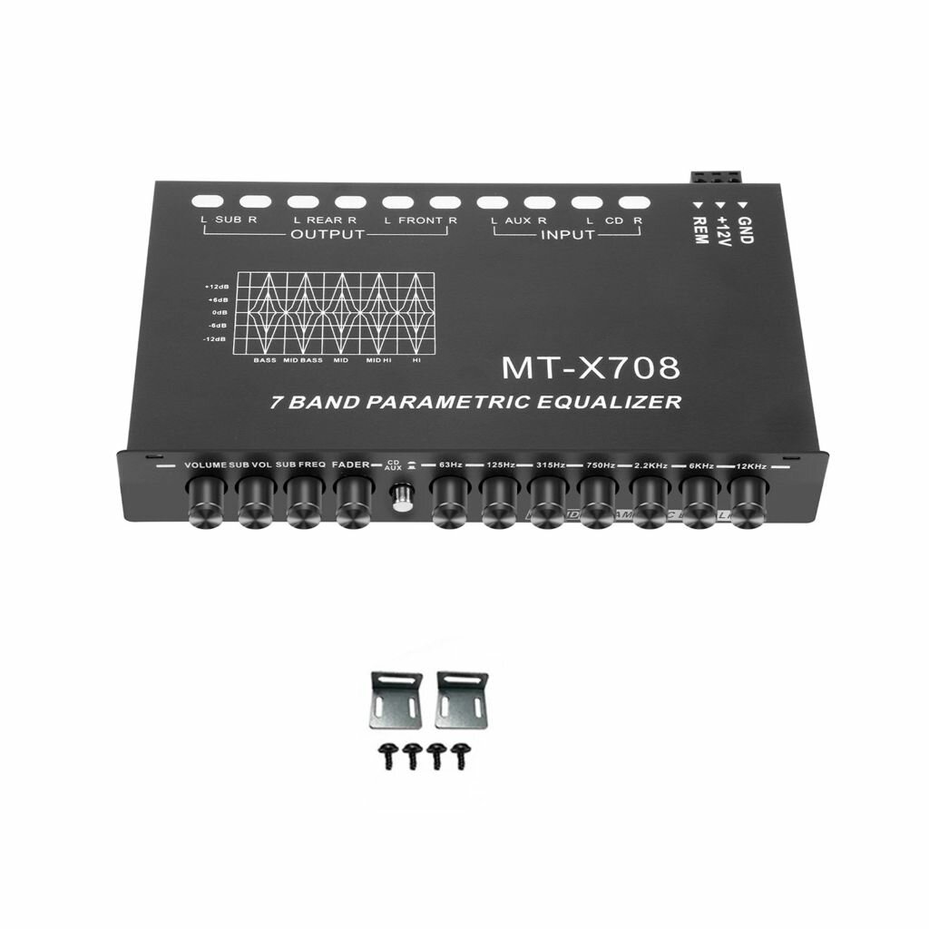 Автомобильный эквалайзер MTX708 7-сегментный для настройки автомобильного аудио-эквалайзера, кроссовер-усилитель