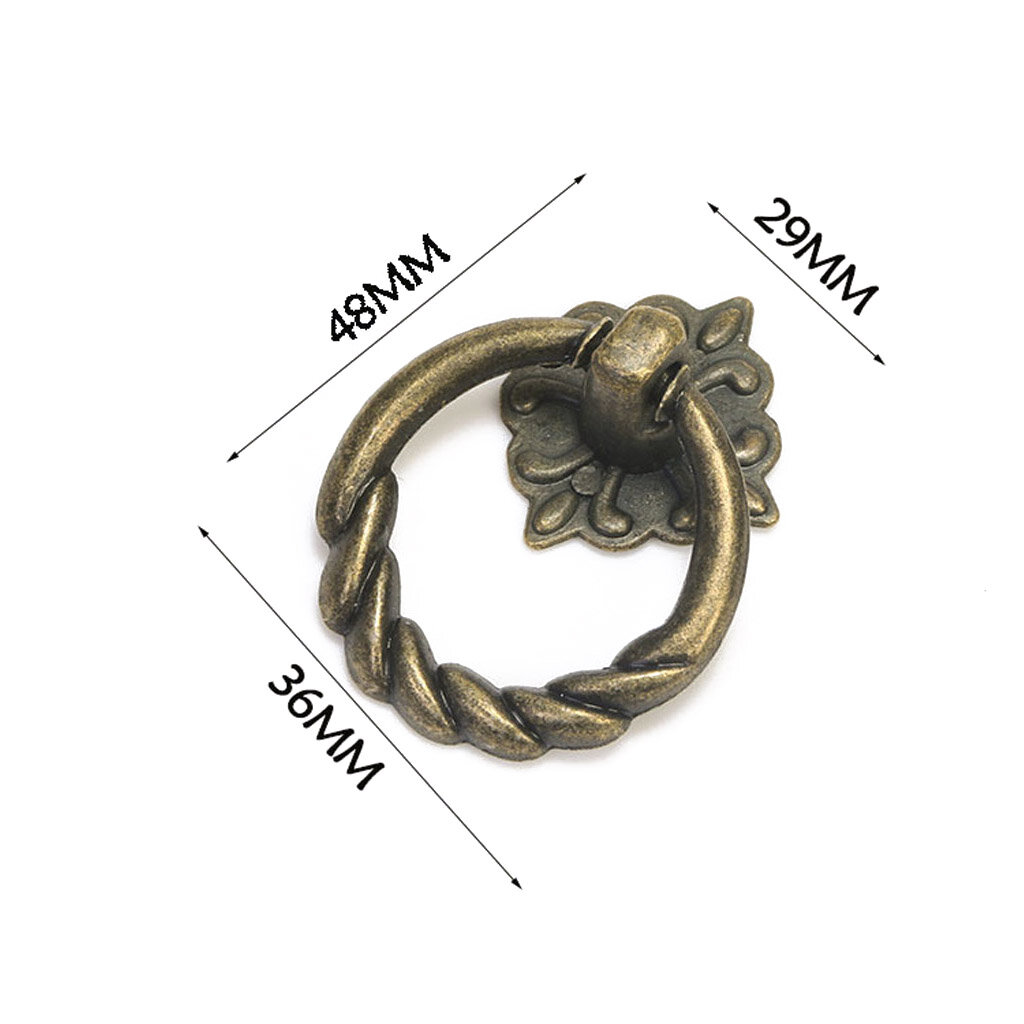 Мини ретро ручки для ящиков, шкафов, круглые кольца, для креативного декора