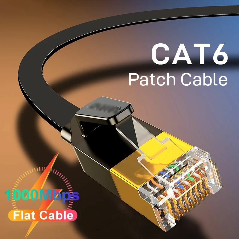 Кабель Ethernet Cat6, сетевой кабель Cat 6 10 Гбит/с, плоский сетевой кабель для маршрутизатора RJ45, ноутбука, ТВ-приставки, сетевой кабель, патч-корды