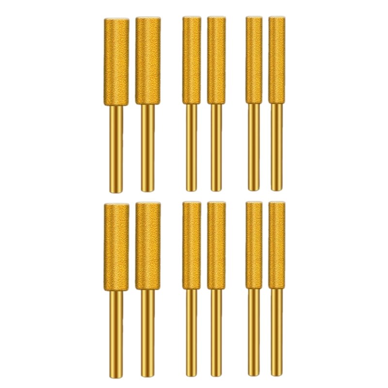 12шт Алмазная Цепная Пилка Для Бензопилы 12шт Алмазная Заточная Головка Для Бензопилы Алмазная Точилка Для Бензопилы Напильник Для Бензопилы