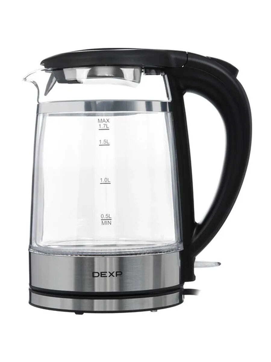 Чайник стеклянный DEXP EK-03GDWS электрический 1.7 Л серебристый