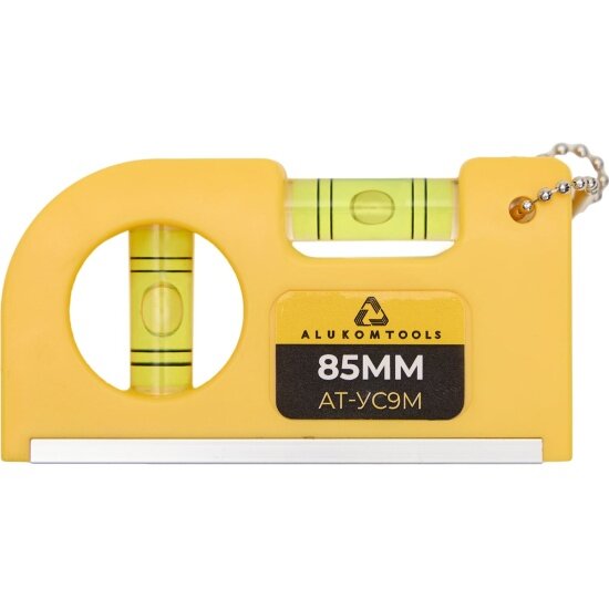 Мини-уровень строительный магнитный Alukomtools АТ-УС9М, 85 мм
