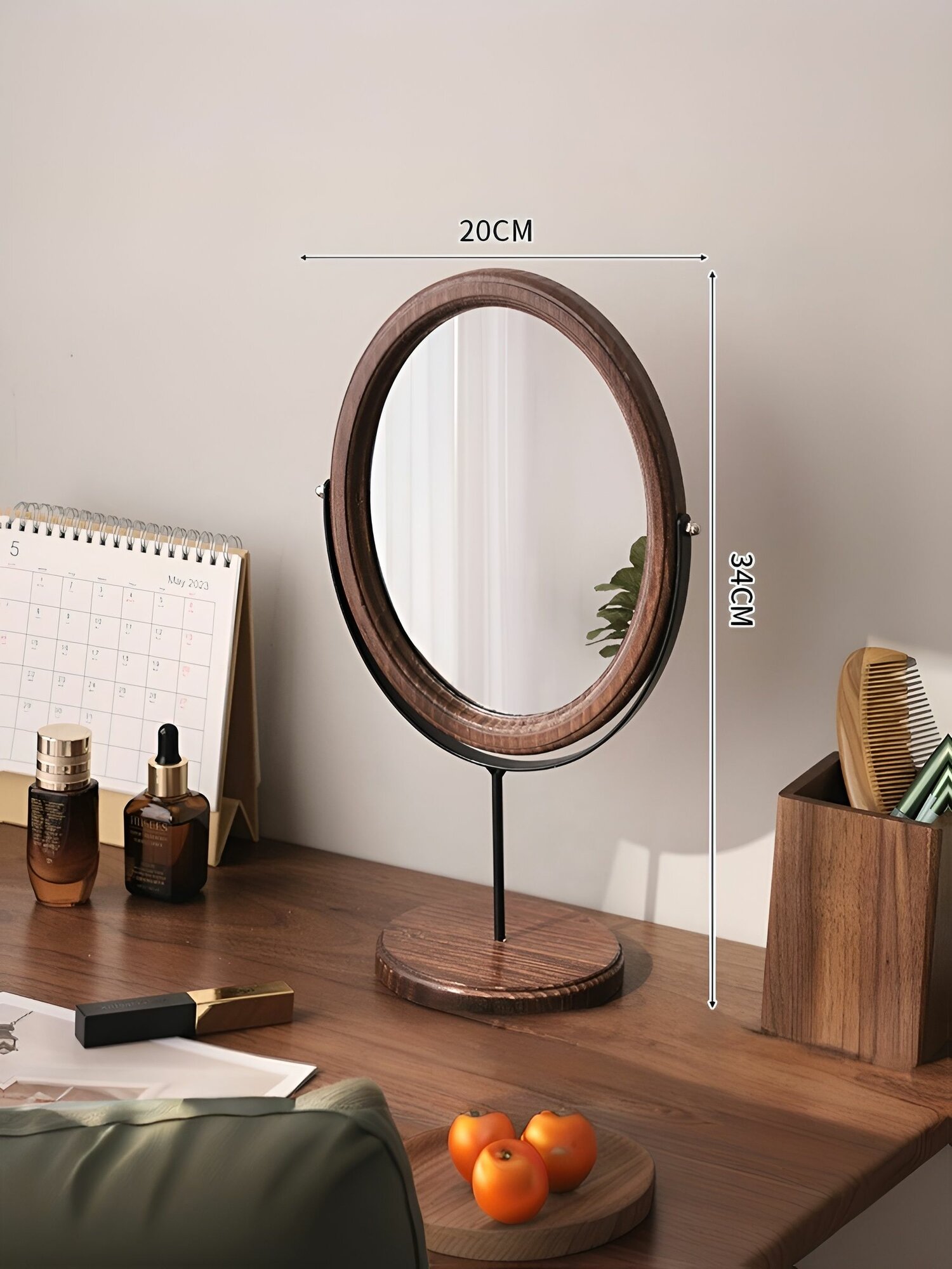 Зеркало настольное косметическое для макияжа, одностороннее