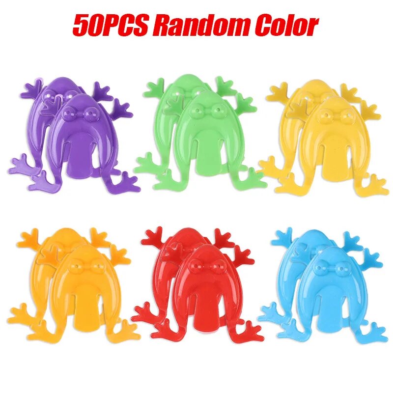 Антистрессовые лягушки-прыгунки, 50pcs, разные цвета