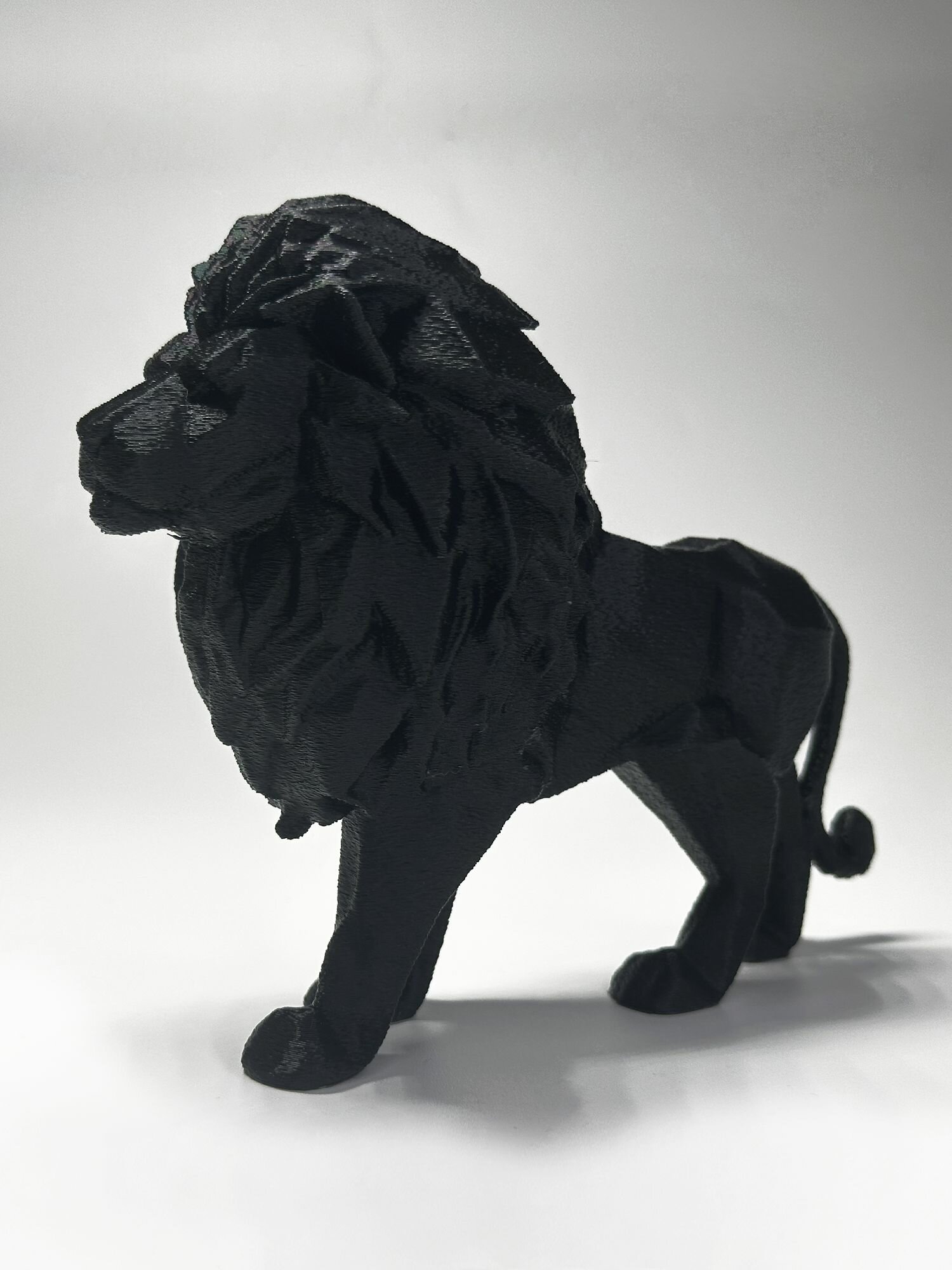 Статуэтка "Лев", минимализм, черная, пластик pla, 15x6.3x11.7 см