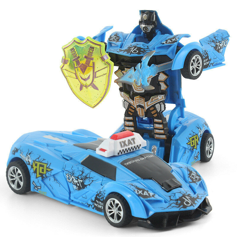 Пластическая детская гоночная машина с системой защиты при столкновениях и инерционной движущейся частью для интерактивной игры